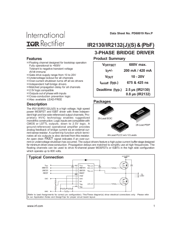 Infineon IR2130 Gate Driver Datasheet | Manualzz