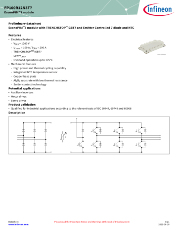 Infineon FP100R12N3T7 IGBT Module Data Sheet | Manualzz