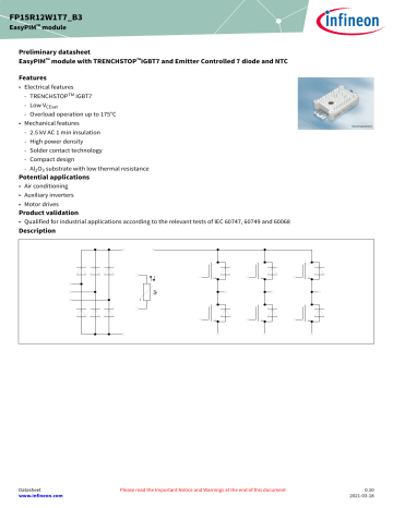 Infineon FP15R12W1T7_B3 IGBT Module Data Sheet | Manualzz