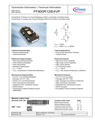 Infineon FF900R12IE4VP IGBT Module Data Sheet | Manualzz