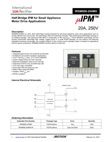 Infineon IRSM808-204MH IPM Data Sheet | Manualzz