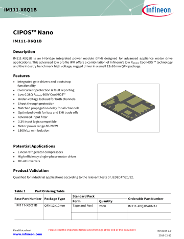 Infineon IM111-X6Q1B IPM Data Sheet | Manualzz