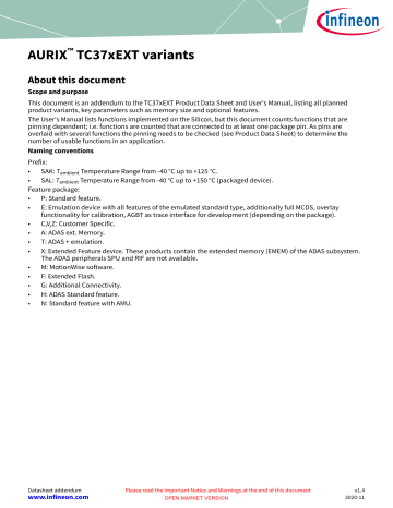 Infineon SAK-TC377TX-96F300S AB Microcontroller Data Sheet | Manualzz