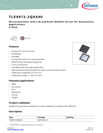 Infineon TLE9872-2QXA40 Microcontroller Data Sheet | Manualzz