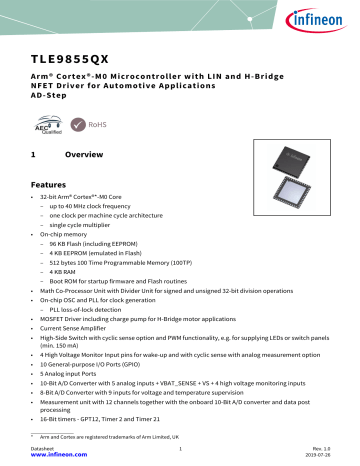 Infineon TLE9855QX Microcontroller Data Sheet | Manualzz