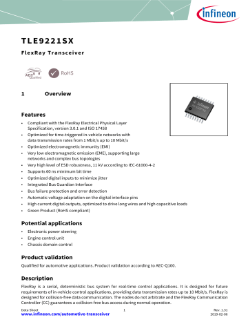 Infineon TLE9221SX Transceiver Data Sheet | Manualzz