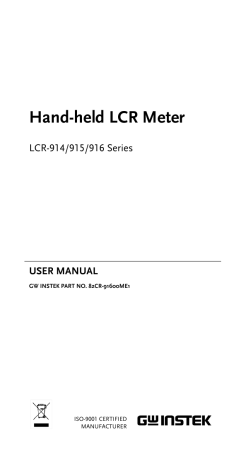GW Instek LCR-916/915/914 LCR Meter User Manual | Manualzz