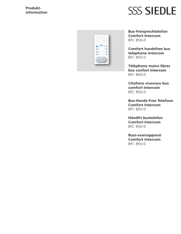 SSS Siedle BFC 850-0 Deluxe handsfree bus telephone intercom ...