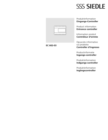 SSS Siedle EC 602-03 Entrance controller Information produit | Manualzz