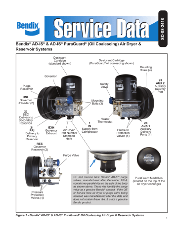Bendix SD-08-2418 AD-IS AIR DRYER Service Data Sheet | Manualzz