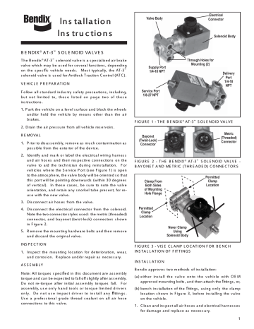 Bendix S-1521 AT-3 SOLENOID VALVES Installation Instructions | Manualzz