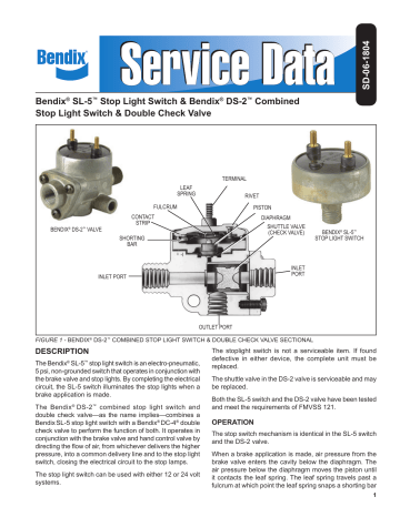 Bendix SD-06-1804 SL-5 STOP LIGHT SWITCH & DS-2 COMBINED STOP LIGHT ...