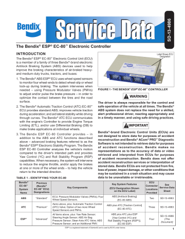 Bendix SD-13-4986 ® ESP® EC‑80™ Electronic Controller Service Data ...