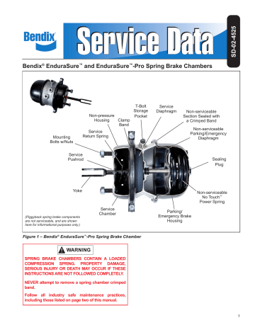 Bendix SD-02-4525 ENDURASURE SPRING BRAKE Service Data Sheet | Manualzz