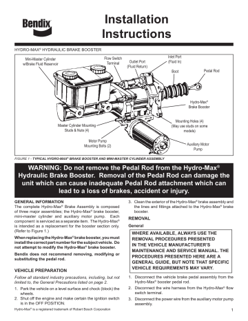 Bendix S-1213 HYDRO-MAX HYDRAULIC BRAKE BOOSTER Installation ...