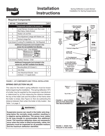 Bendix S-1588 LOAD DEFLECTION SENSOR Installation Instructions | Manualzz