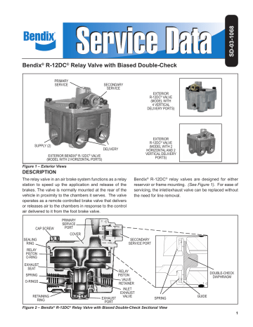 Bendix SD-03-1068 R-12DC RELAY VALVE Service Data Sheet | Manualzz