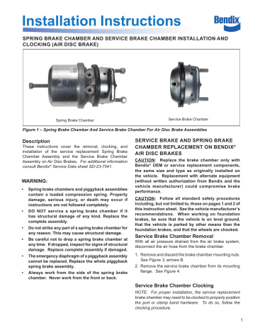 Bendix S-1474 SPRING BRAKE CHAMBER AND SERVICE BRAKE CHAMBER ...