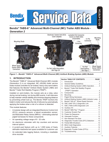Bendix SD-13-47672A TABS‑6 Advanced Multi-Channel Trailer ABS Module ...