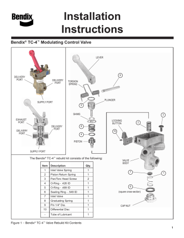 Bendix S-1629 TC-4 MODULATING CONTROL VALVE Installation Instructions ...