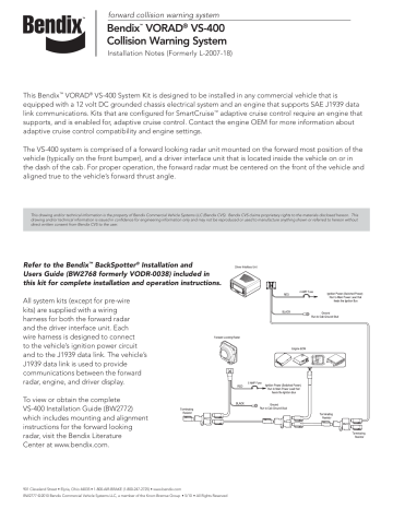 Bendix BW2777 VORAD VS-400 COLLISION WARNING SYSTEM Installation ...