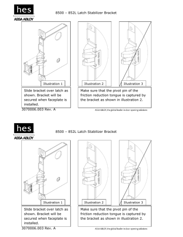 ASSA ABLOY HES 8500-852L Electric Strike Installation Instruction ...