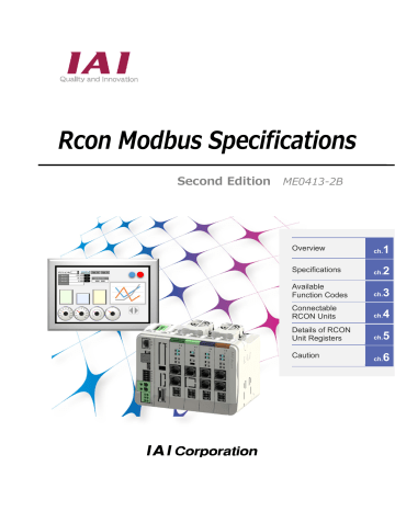 IAI America RCON Owner's Manual | Manualzz