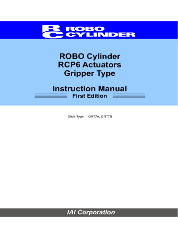 IAI America RCP6-GRT7B Owner's Manual | Manualzz