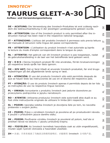 Innotech TAURUS GLEIT-A-30 Aufbau- Und Verwendungsanleitung | Manualzz