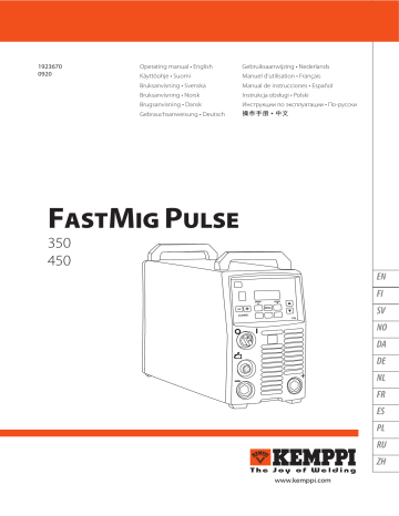 Kemppi FastMig Pulse 450 Bedienungsanleitung | Manualzz