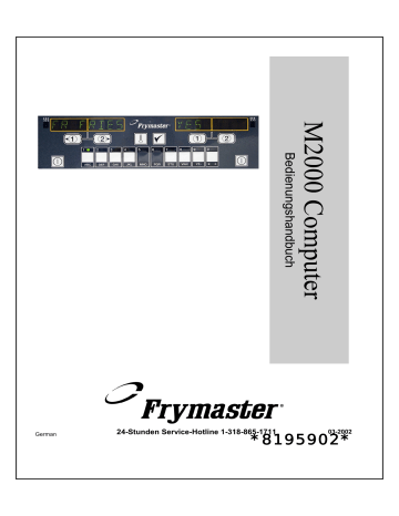 Frymaster M2000 Bedienungsanleitung | Manualzz