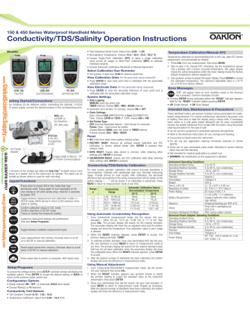 Oakton CON 150, CON 450, PC 450 Handbuch | Manualzz