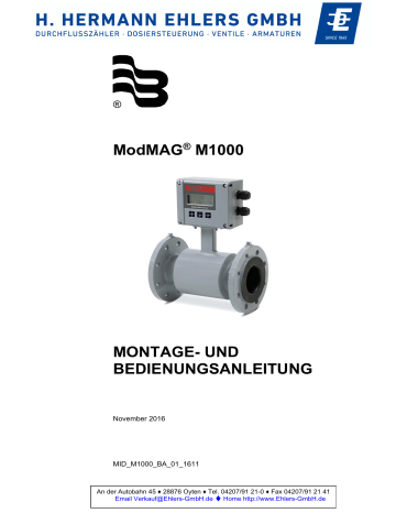 Badger Meter ModMAG M1000 Benutzerhandbuch | Manualzz