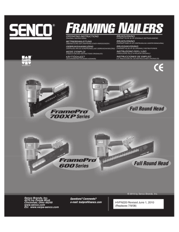 Senco FramePro 651, FramePro 751XP, 100mm nailer SN70, FramePro 701XP ...