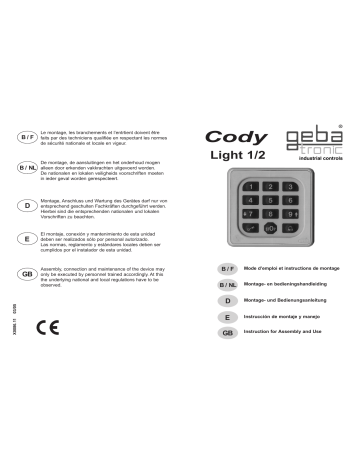 Geba Tronic Cody Light 1 Montage- Und Bedienungsanleitung | Manualzz