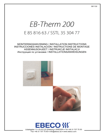 EBECO EB-Therm 100, EB-Therm 200 Installationsanleitung | Manualzz