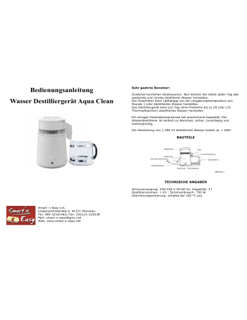 Smart´n Easy Aqua clean Bedienungsanleitung | Manualzz