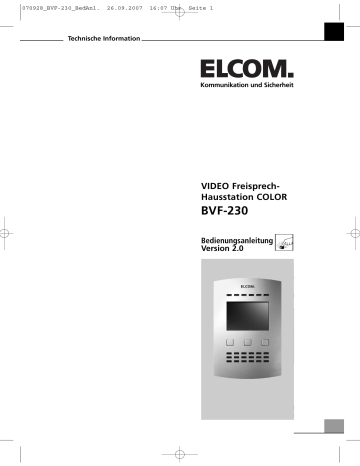 ELCOM BVF-230 Bedienungsanleitung | Manualzz