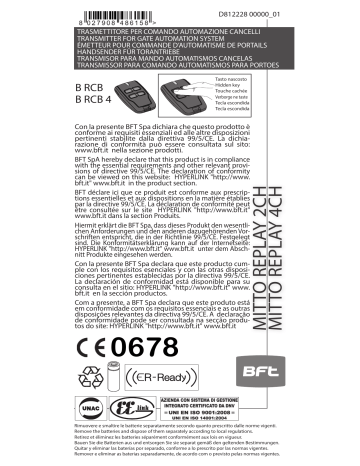 BFT B RCB Handbuch | Manualzz