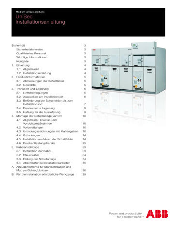 ABB UniSec Installationsanleitung | Manualzz