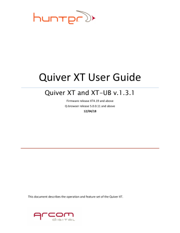 Arcom Digital Quiver XT-UB User Manual | Manualzz
