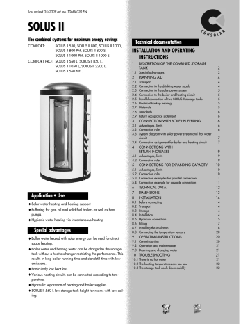 Consolar SOLUS II 800 Installation And Operating Instructions Manual ...