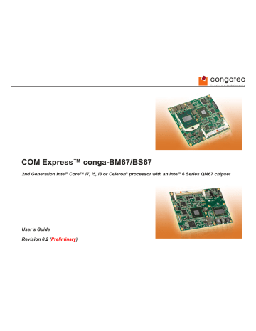 Congatec COM Express conga-BM67 User Manual | Manualzz