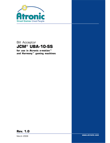 Atronic JCM UBA-10-SS User Manual | Manualzz