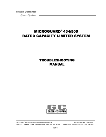 GREER Company MICROGUARD 434 Troubleshooting Manual | Manualzz