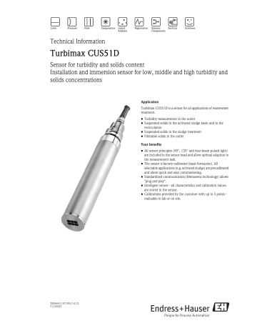 Endress+Hauser Turbimax CUS51D Technical Information | Manualzz