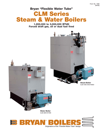 Bryan Boilers CLM240-S Specification Sheet | Manualzz