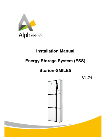 Alpha ESS Storion-SMILE5 Installation Manual | Manualzz
