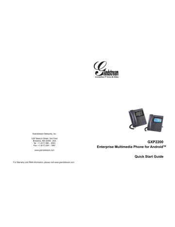 Grandstream Networks GXP2200 Quick Start Manual | Manualzz