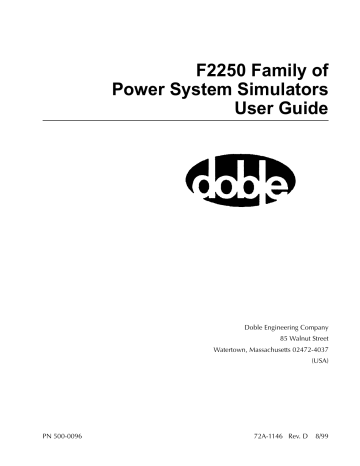 doble f2250 series User Manual | Manualzz